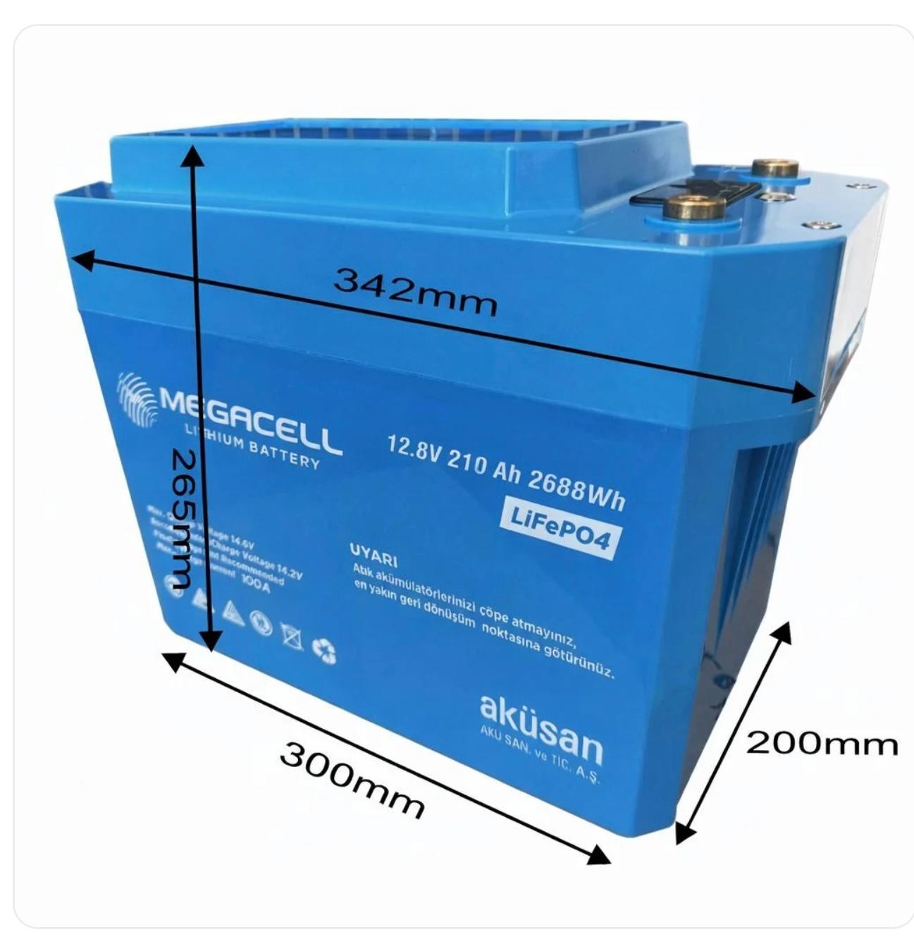 Megacell Lityum Demir Fosfat Akü 12,8 V 210 Ah LiFePO4 – MegaCell ...