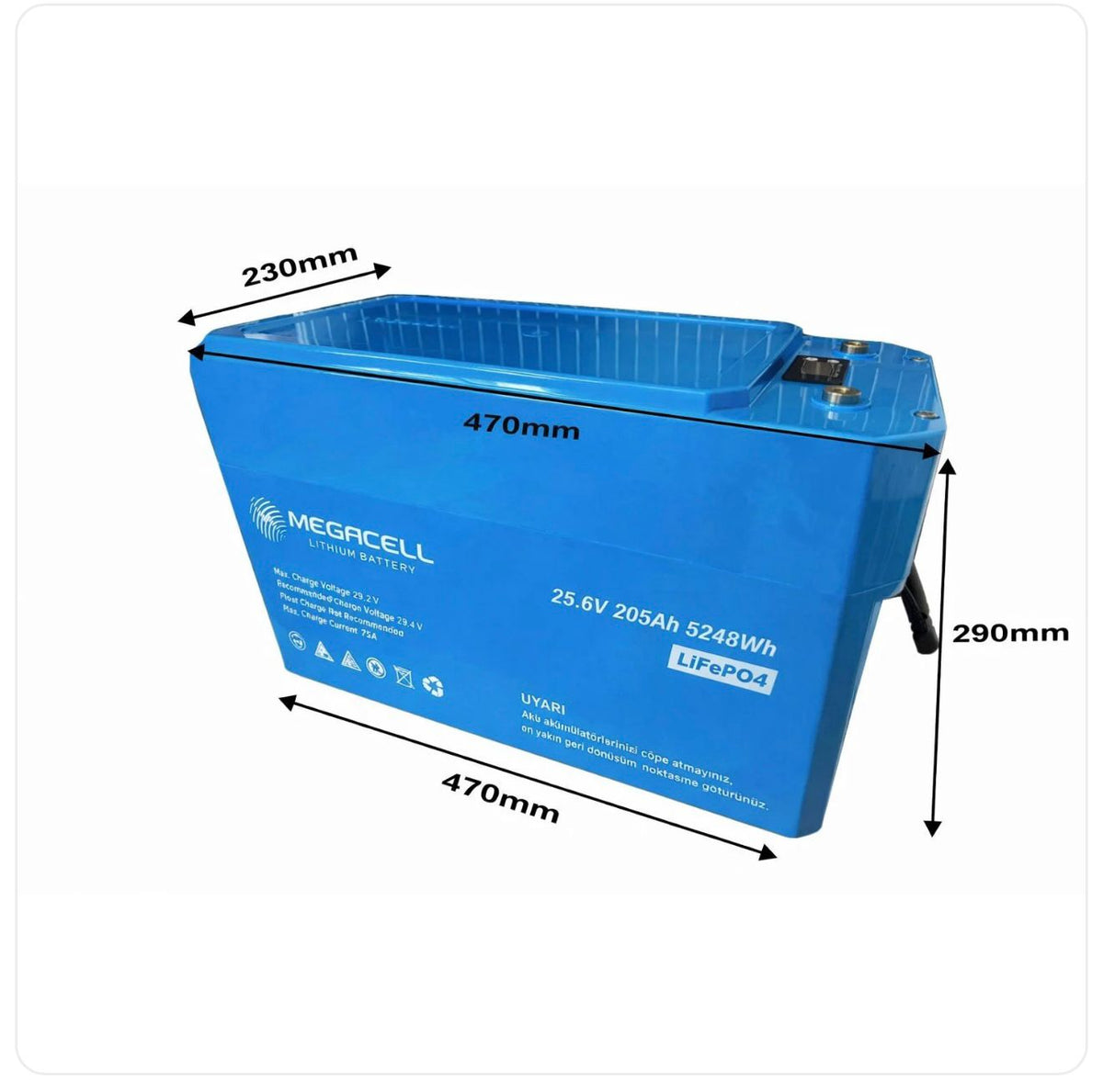 Megacell Lityum Demir Fosfat Akü 25,6 V 205 Ah LiFePO4 – MegaCell ...